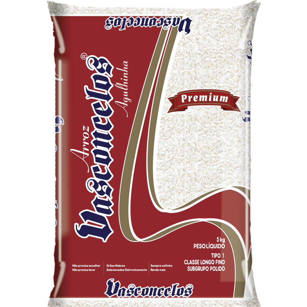 Arroz Branco Vasconcelos Tipo 1 Pacote 5Kg - Apoio Entrega V2