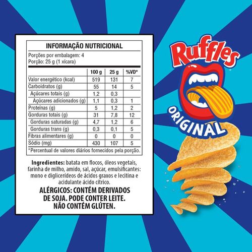 Batata Ruffles Original Tubo 100g - Apoio Entrega V2