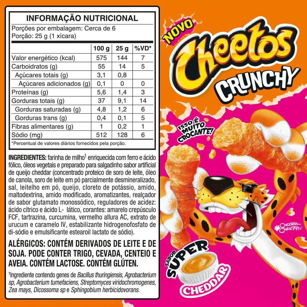 Salgadinho Cheetos Crunchy Super Cheddar 160g - Apoio Entrega V2