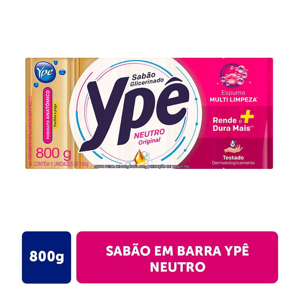 Sabão em Barra Ypê Neutro 800g - Apoio Entrega V2