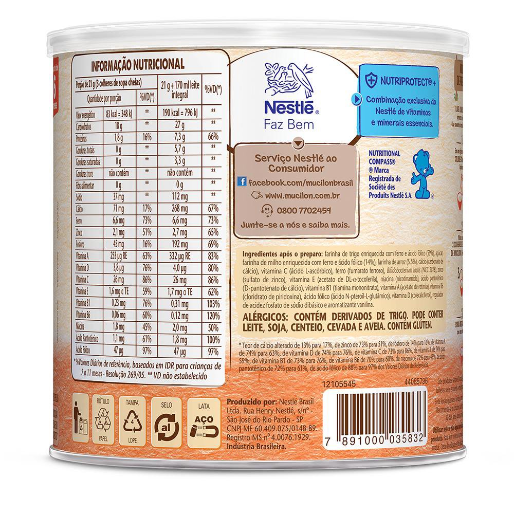Cereal Infantil NESTLÉ Mucilon Multicereais Lata 400g - Apoio Entrega V2