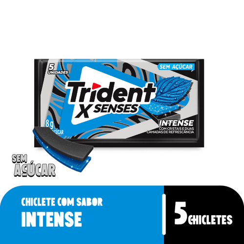 Chiclete Trident XSenses Intense Sem Açúcar 8g - Embalagem com 5 unid ...