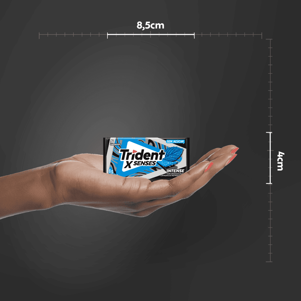 Chiclete Trident XSenses Intense Sem Açúcar 8g - Embalagem com 5 unid ...
