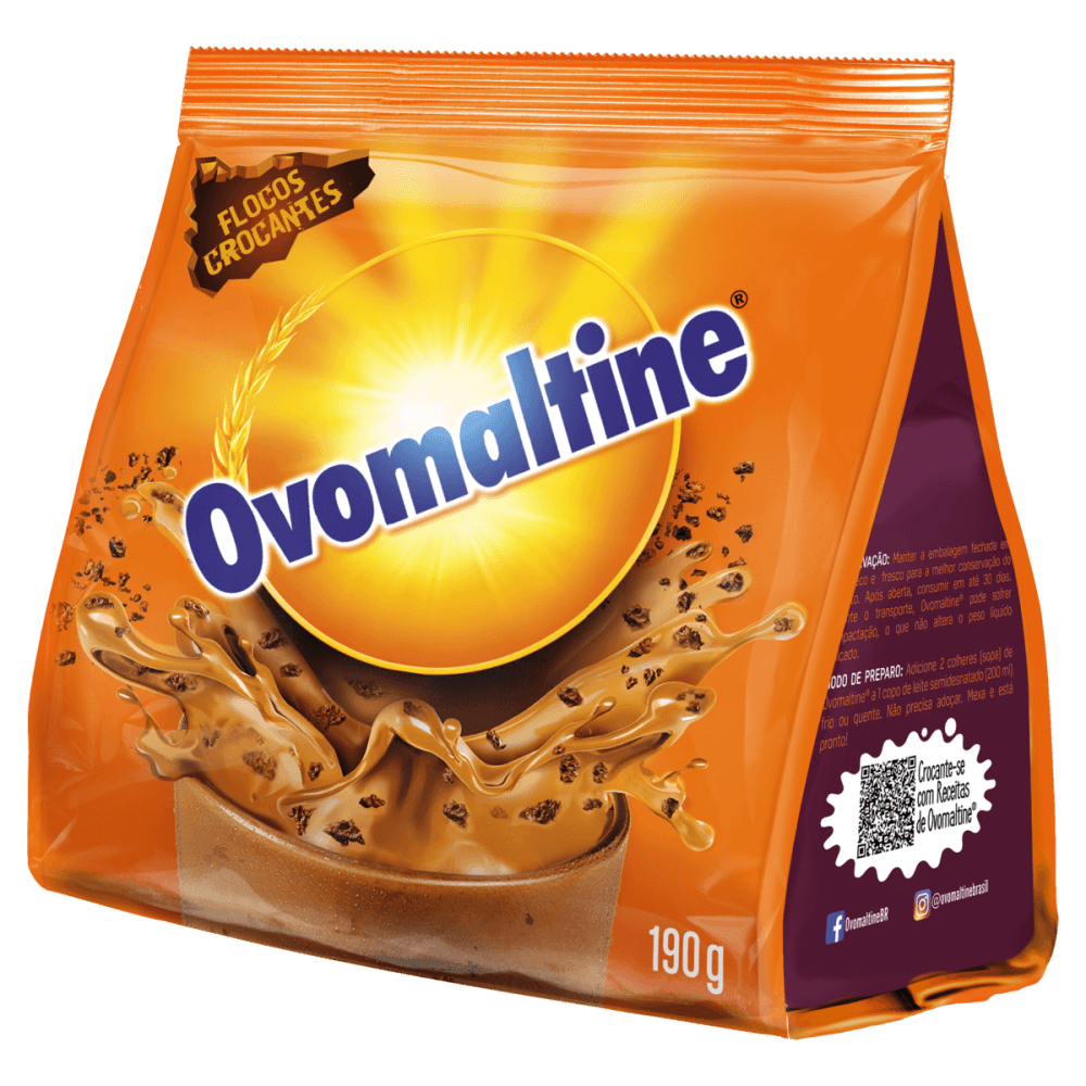 Achocolatado em Pó Ovomaltine Flocos Crocante Pacote 190g - Apoio ...