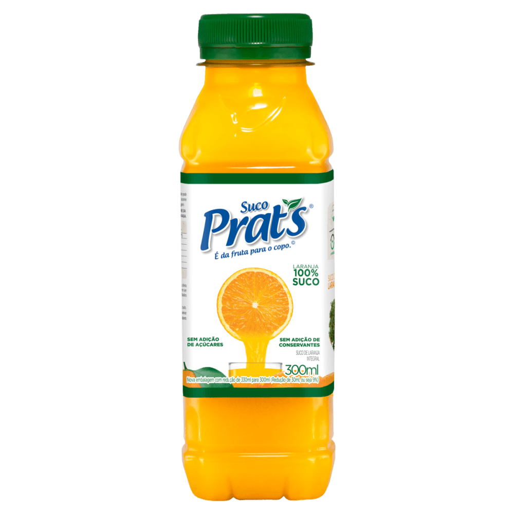 Suco Integral Laranja sem Adição de Açúcar Prat's Garrafa 300ml - Apoio ...