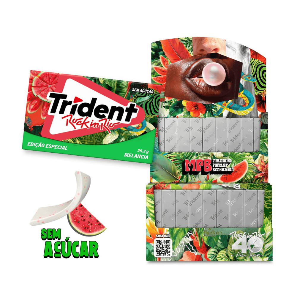 Chiclete Trident Melancia 25,2g - Embalagem Econômica 14 unid. - Apoio ...