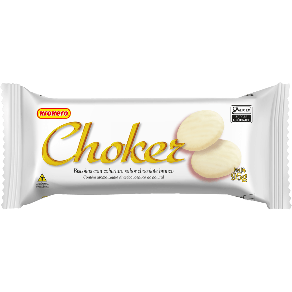 Biscoito Choker com Cobertura de Chocolate Branco 95 g - Apoio Entrega V2